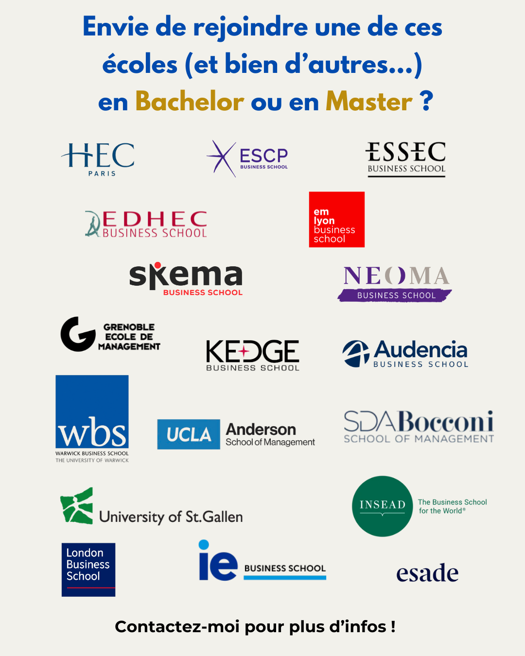Propose Accompagnement aux admissions en grande école (PGE/MiM) après un Bac+3/Bac+4/Bac+5 sur ...