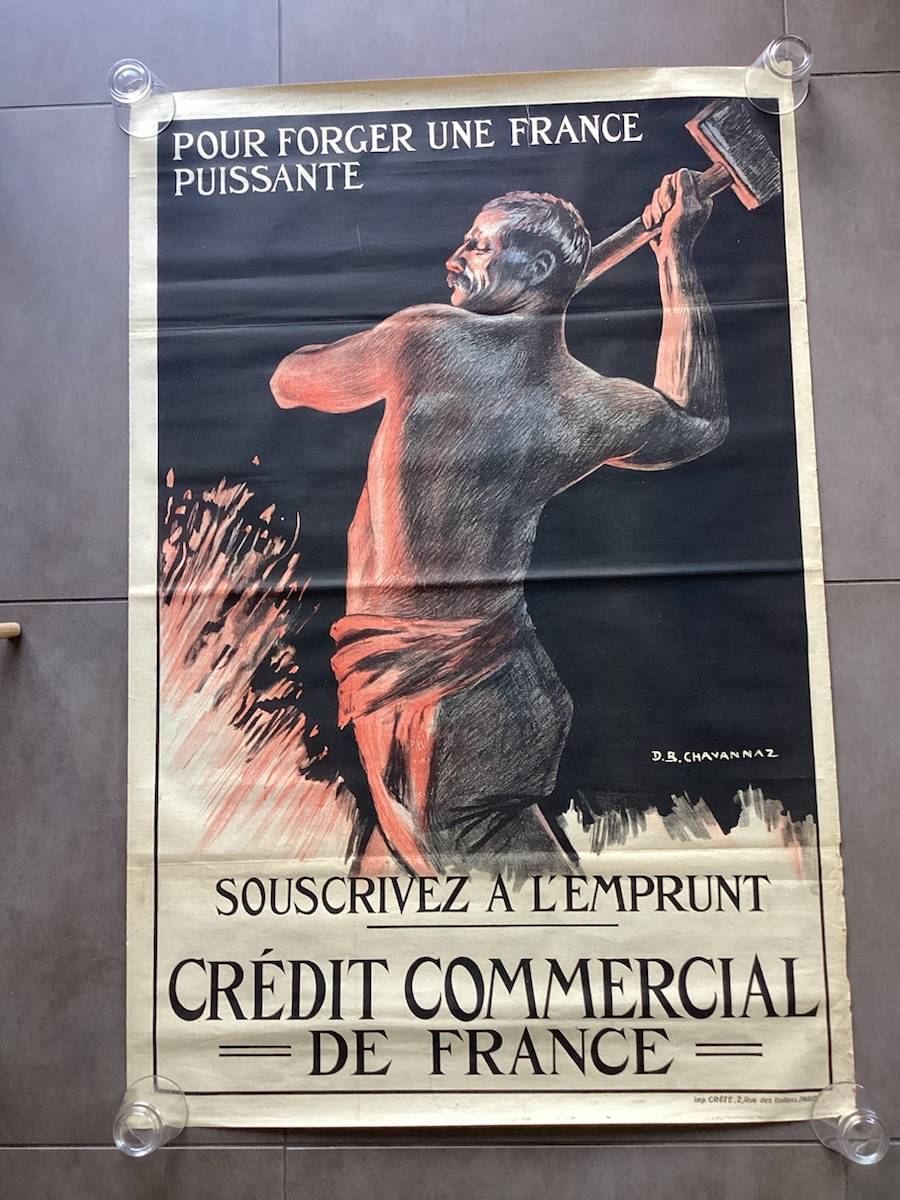 Affiche WW1 Pour forger une France puissante de 1918 on Gens de Confiance