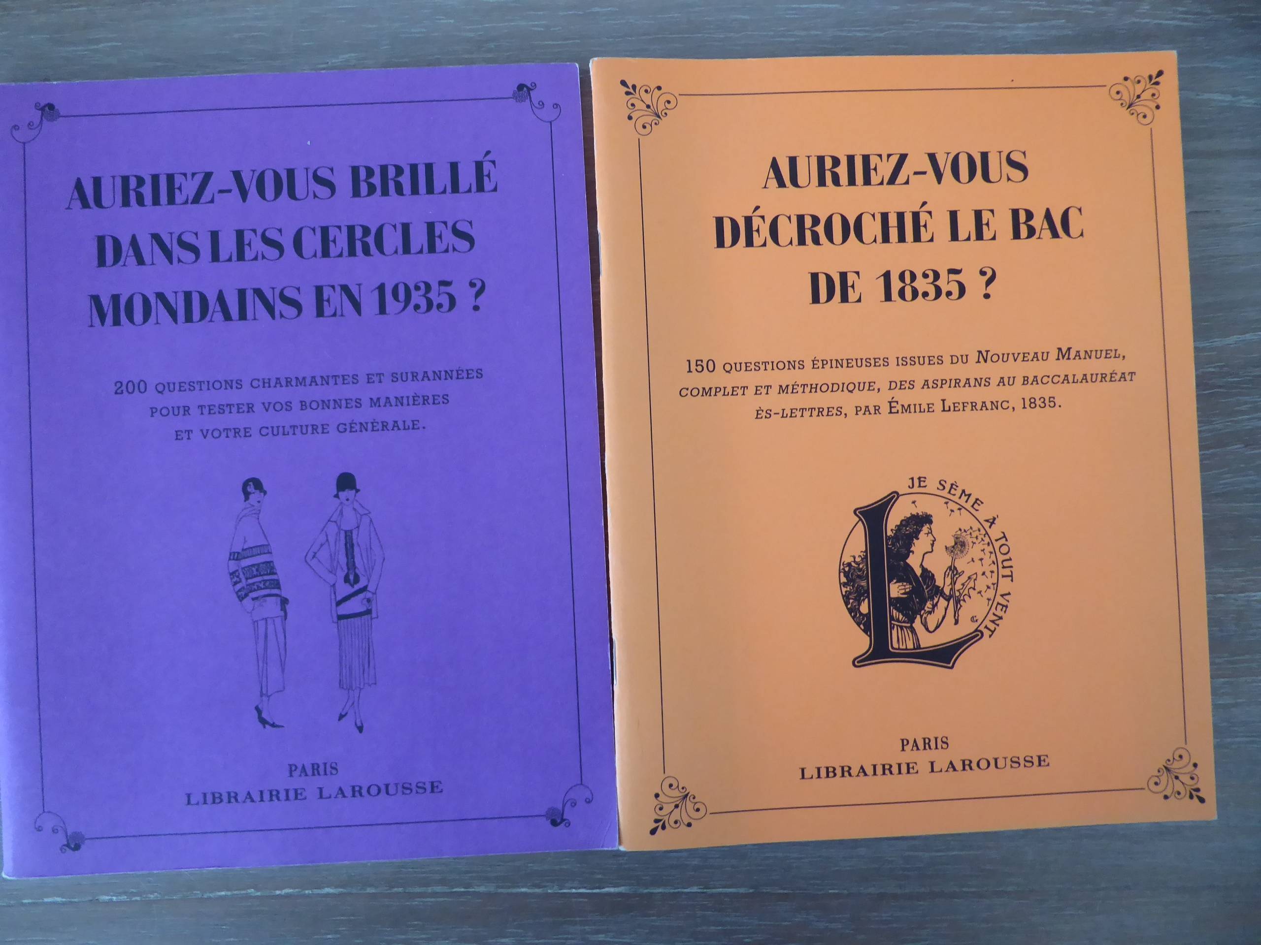 2 albums neufs de questions pour adultes chez Larousse sur Gens de ...