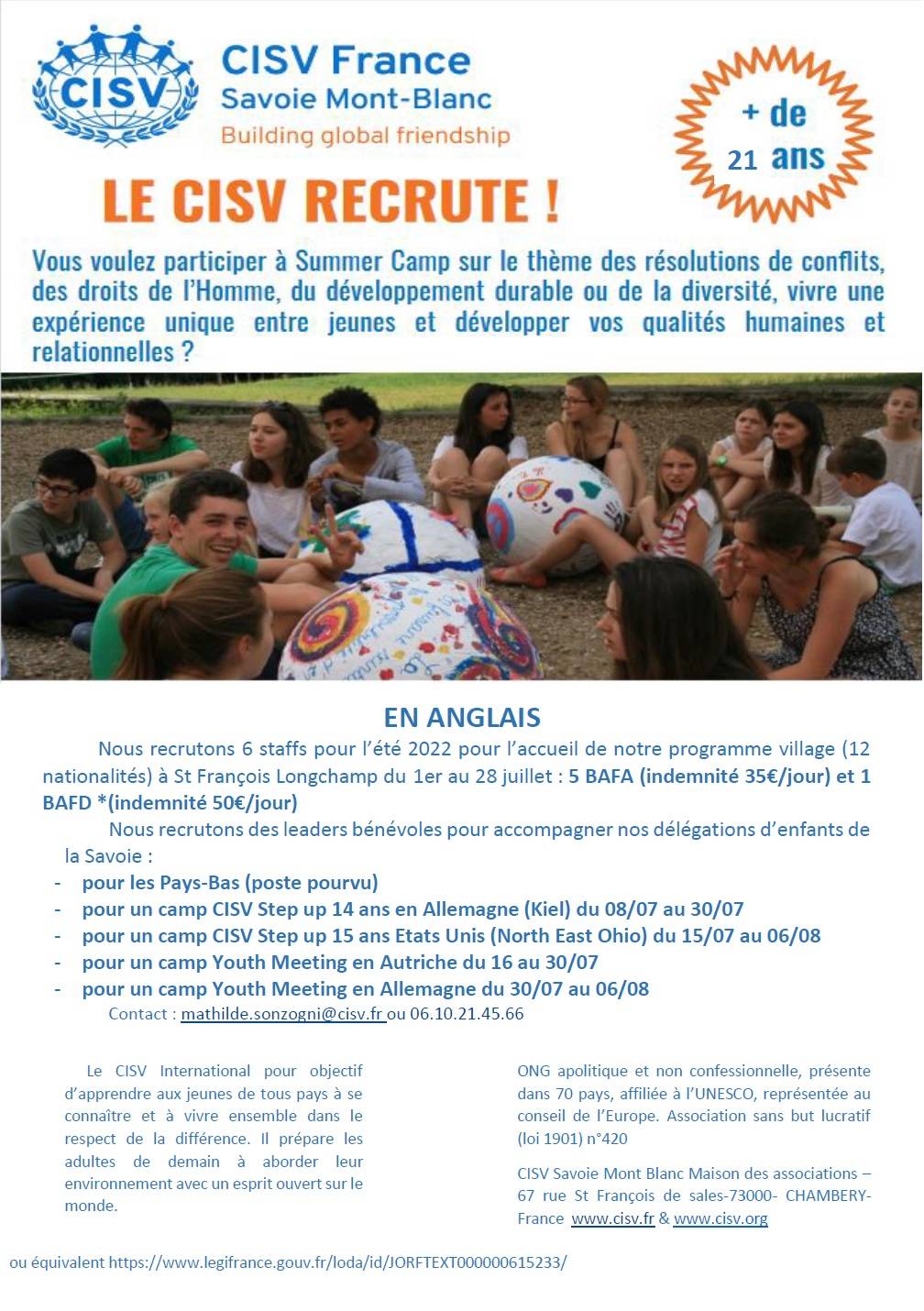 Le CISV International Recrute Animateurs BAFA Ou BAFD Pour Un Village CISV On Gens De Confiance le-cisv-international-recrute-animateurs-bafa-ou-bafd-pour-un-village-cisv-on-gens-de-confiance