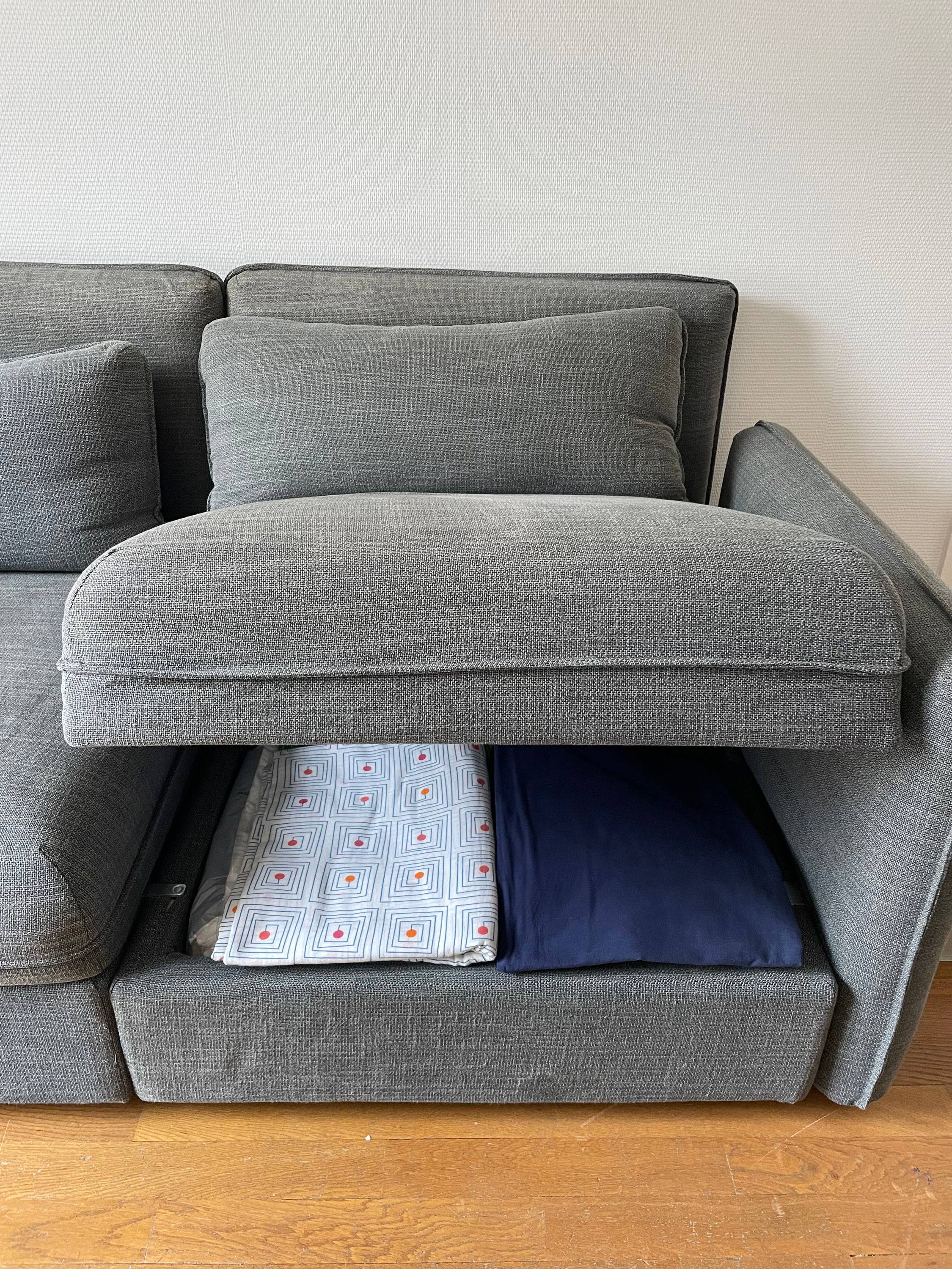 Canapé 2/3 Places - Ikea - Vallentuna - Gris - Coffre Intégré ...