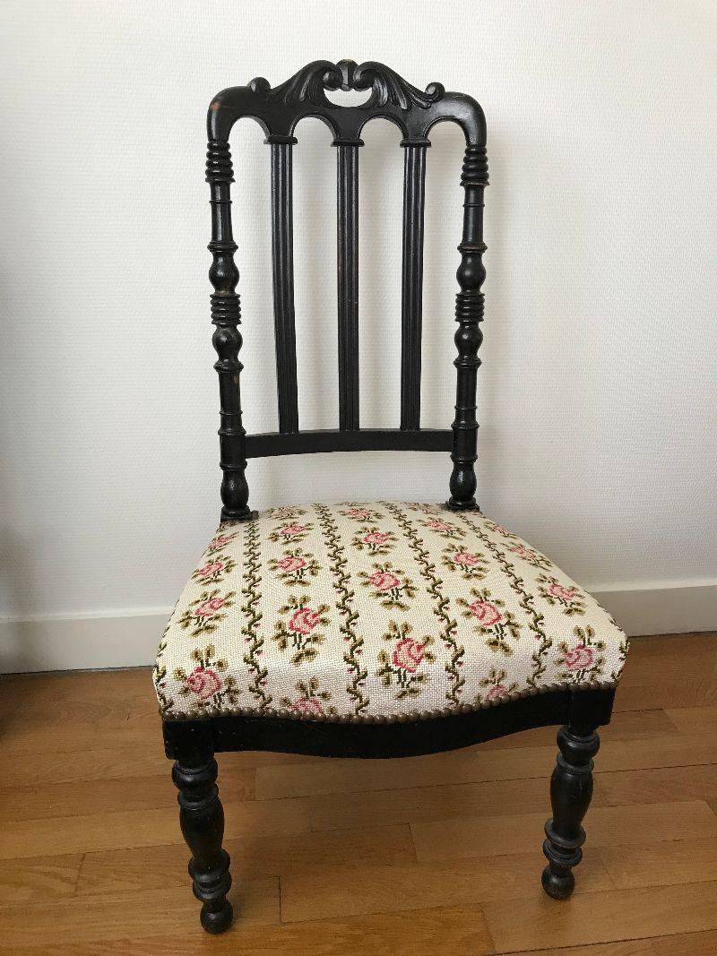 Chaise basse Napoléon III d’époque - chaise de nourrice Napoléon III on Gens de Confiance