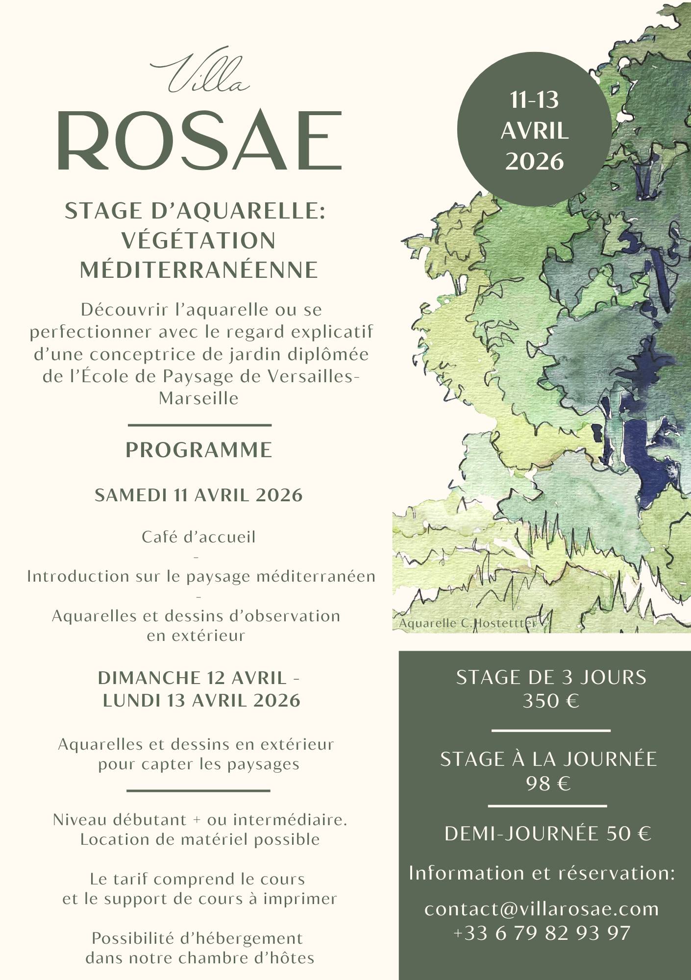 Stage d’aquarelle (11-13 avril 2026) : végétation méditerranéenne on ...