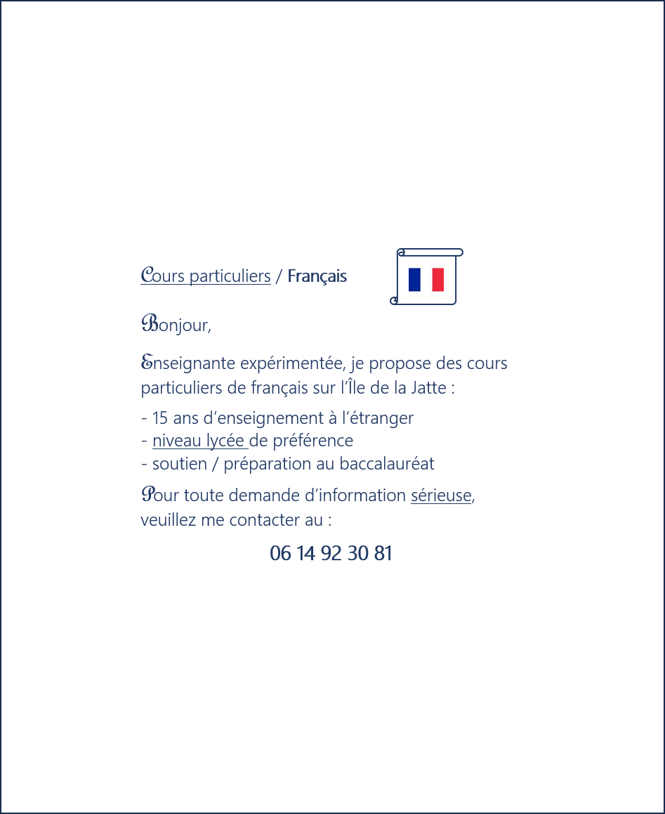 Propose e cours particuliers de français natif et langue étrangère sur ...