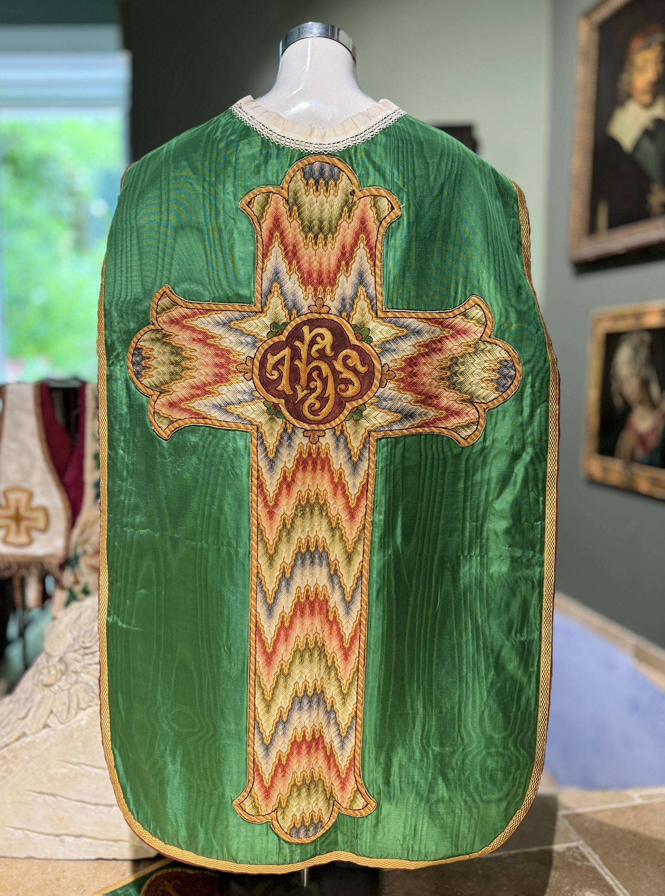Chasuble Verte - Ornement Complet - fin XIXe sur Gens de Confiance