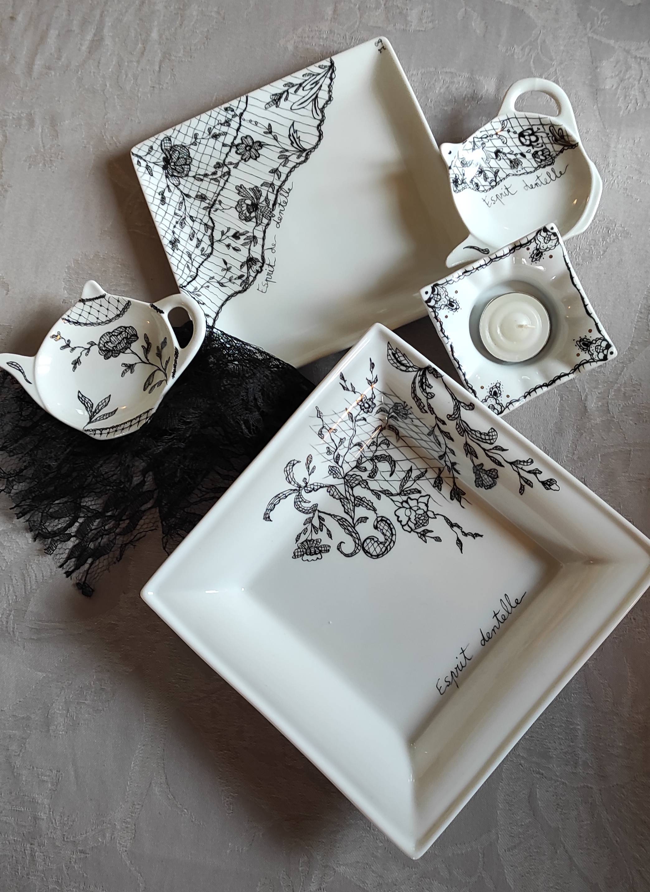 Créations dentelle sur porcelaine on Gens de Confiance