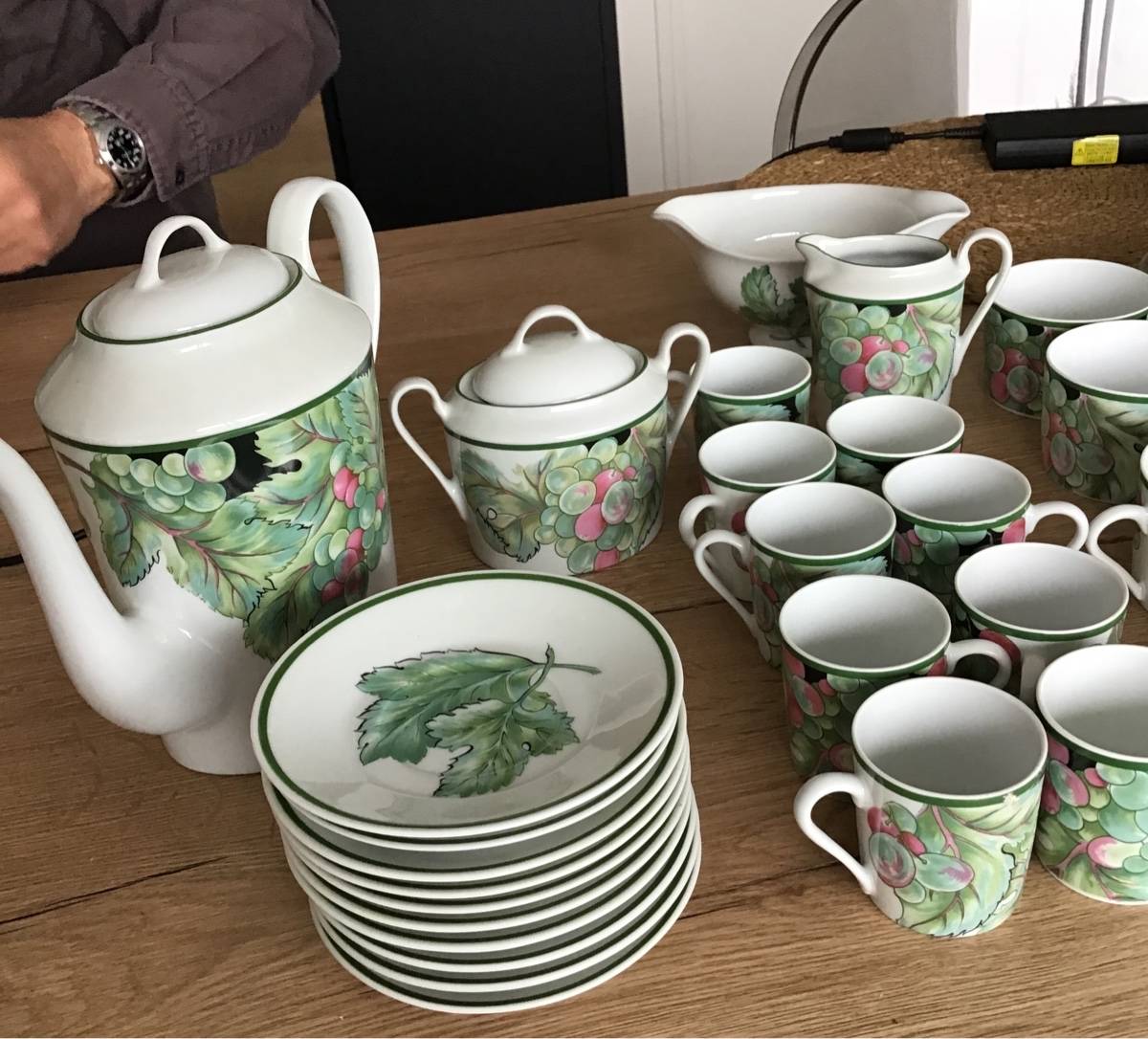 Ensemble service à café et thé Philippe Deshoulières modèle vendanges ...