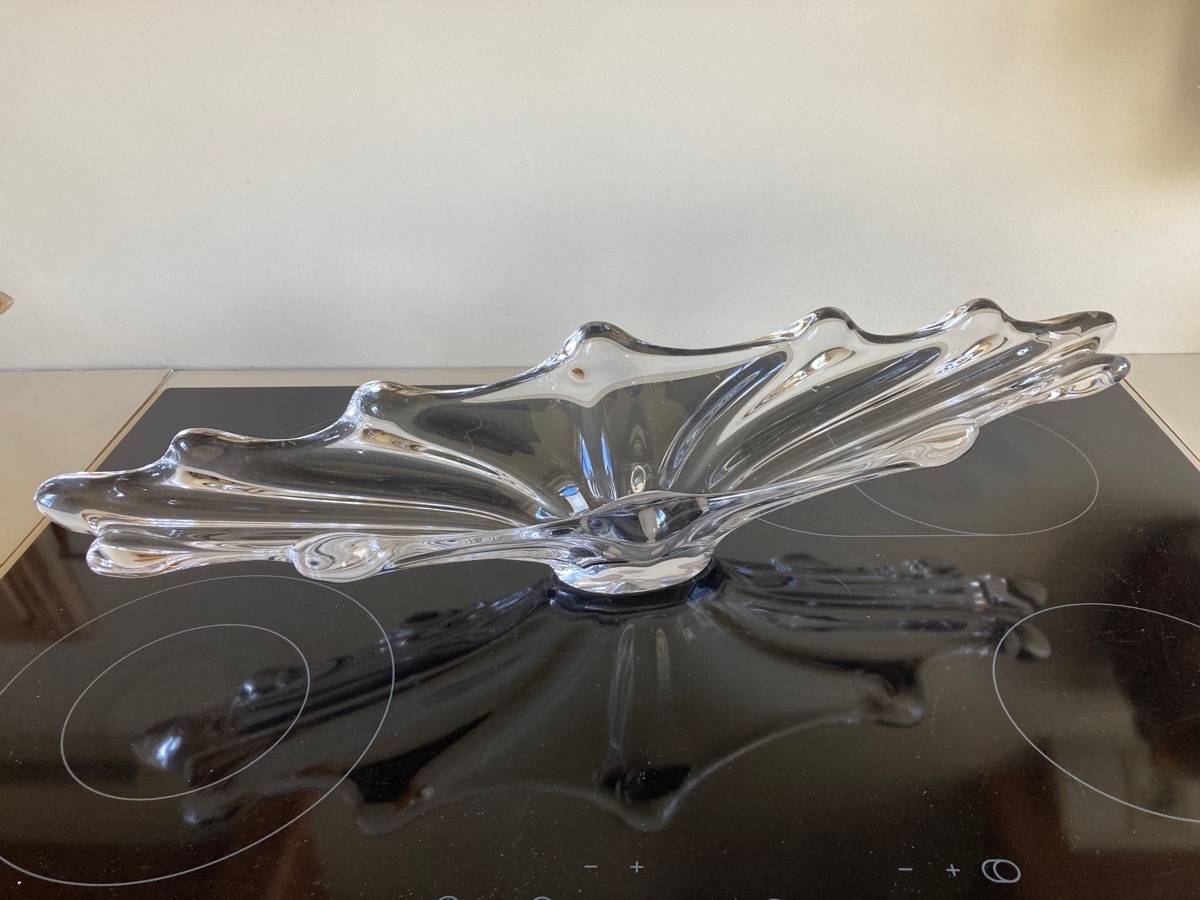 Grande coupe à fruits en verre épais style Daum sur Gens de Confiance