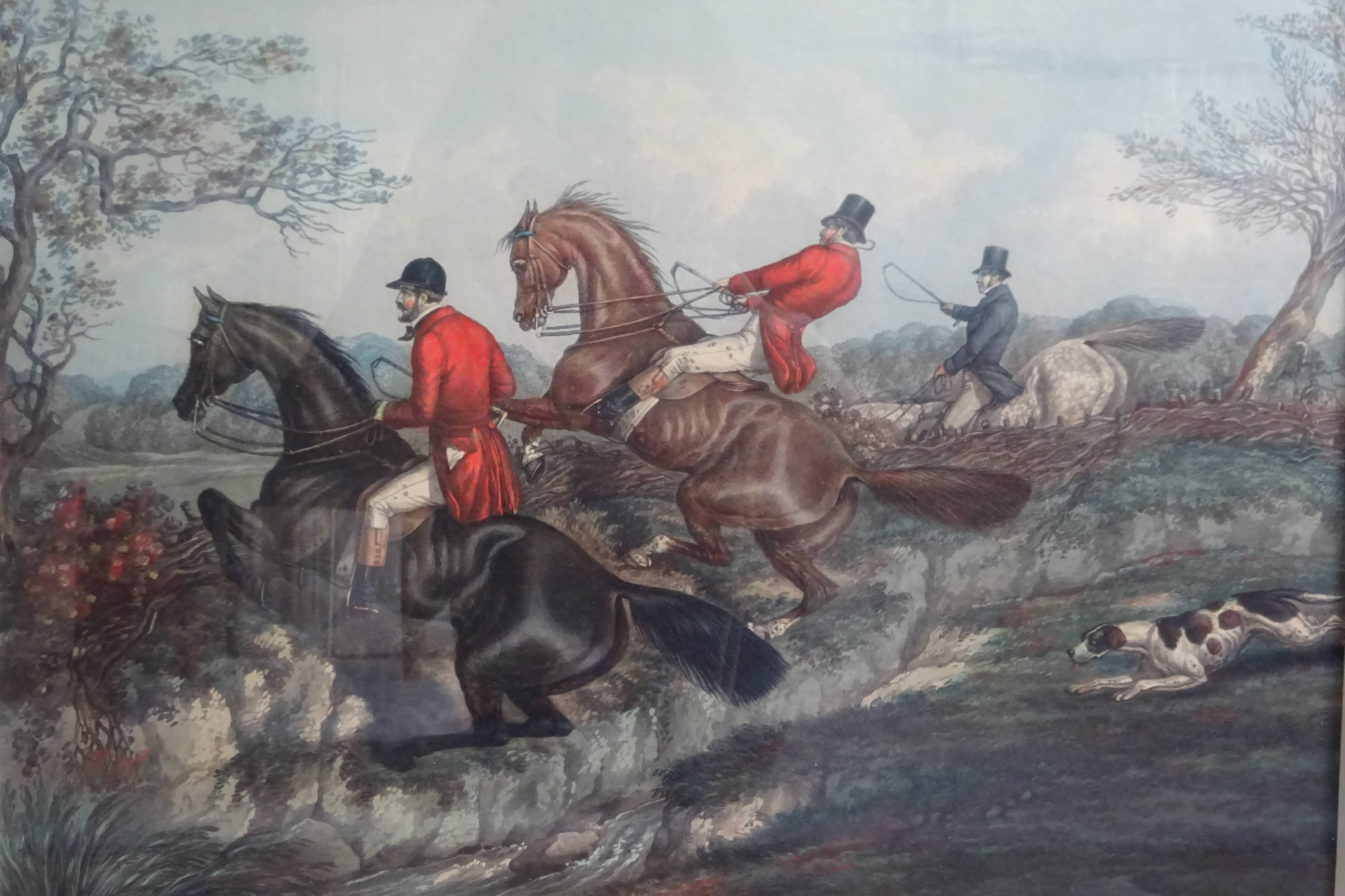 Lithographie anglaise ; scène de chasse à courre, vènerie sur Gens de ...