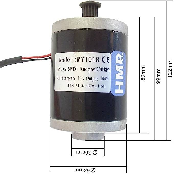 Moteur électrique 24 Vdc 100W My1018 pour trottinette électrique Taux ...