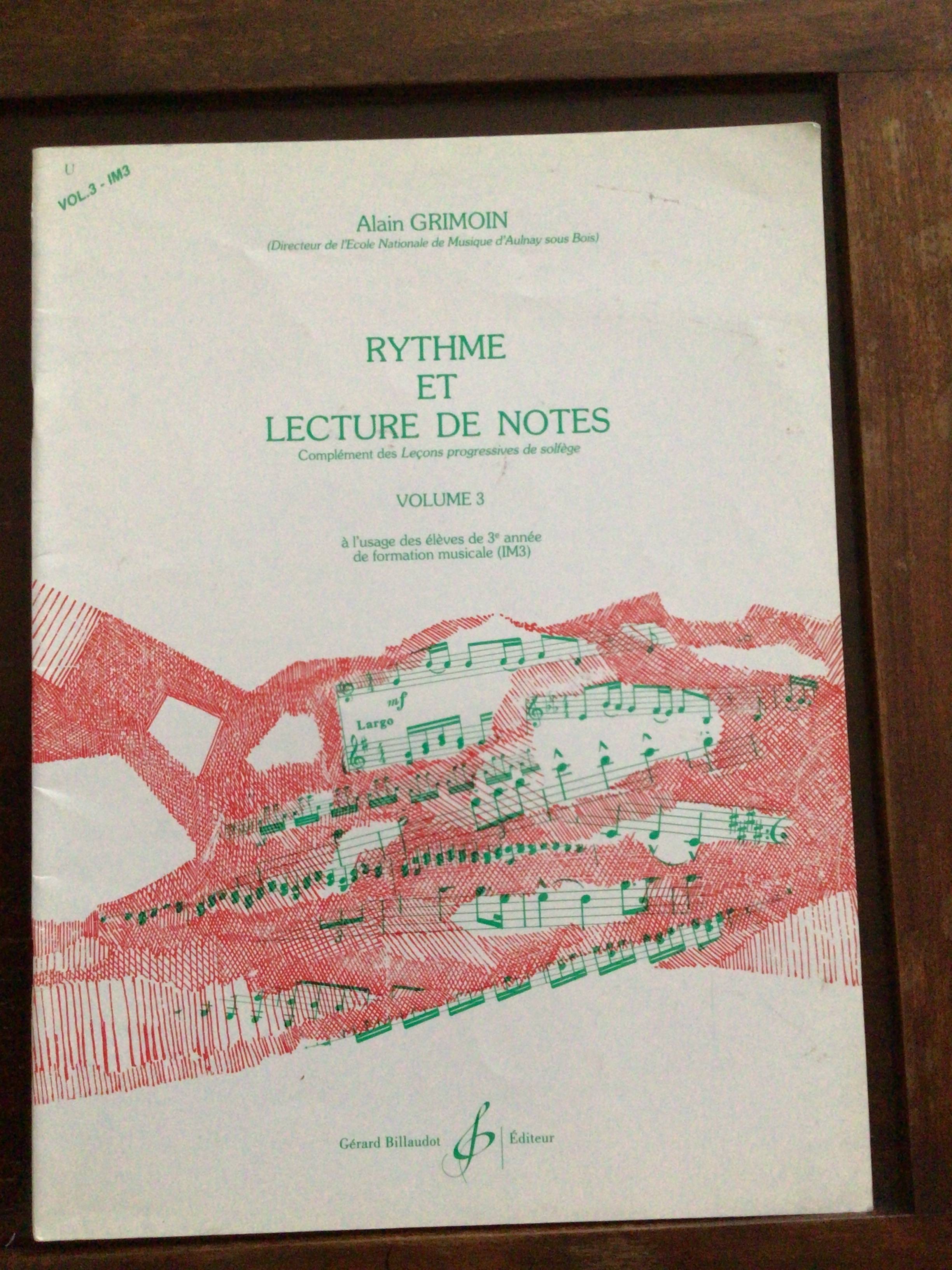 Partition : rythme et lecture de notes vol 3, méthode solfège ...