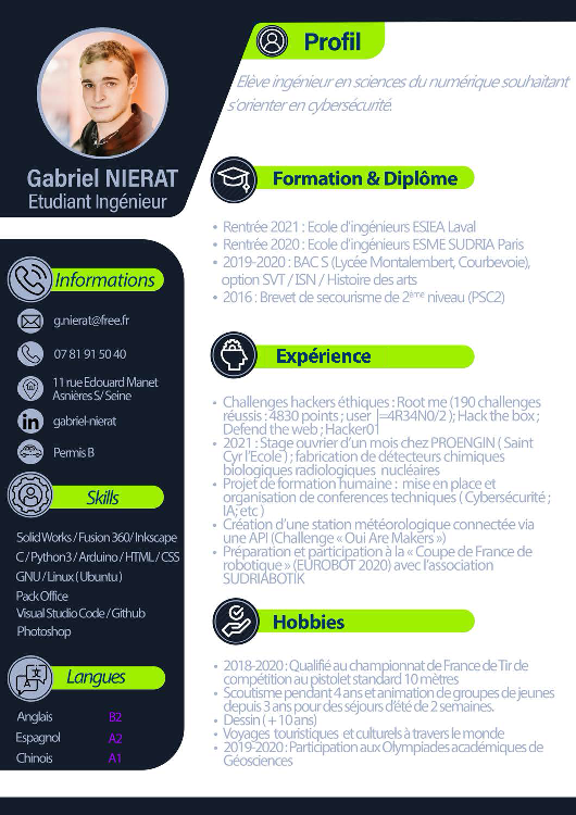 Cherche stage en informatique 1 mois en juillet ou août 2022 sur Gens ...