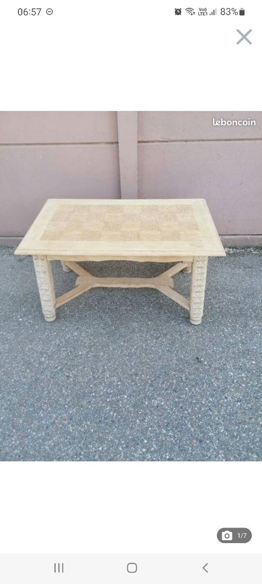 Table basse en bois brut style basque on Gens de Confiance