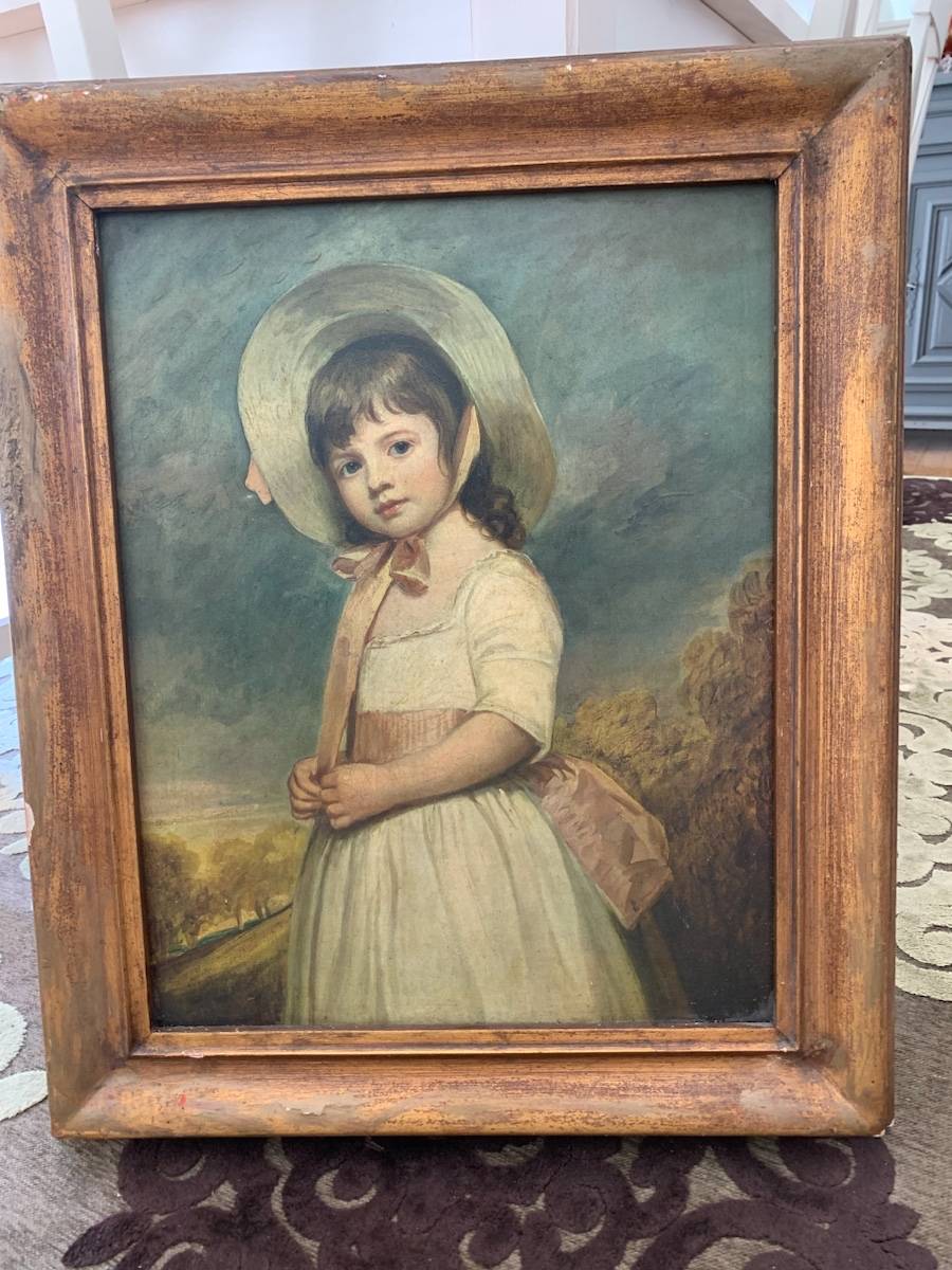 Tableau jeune fille ancien très décoratif sur Gens de Confiance