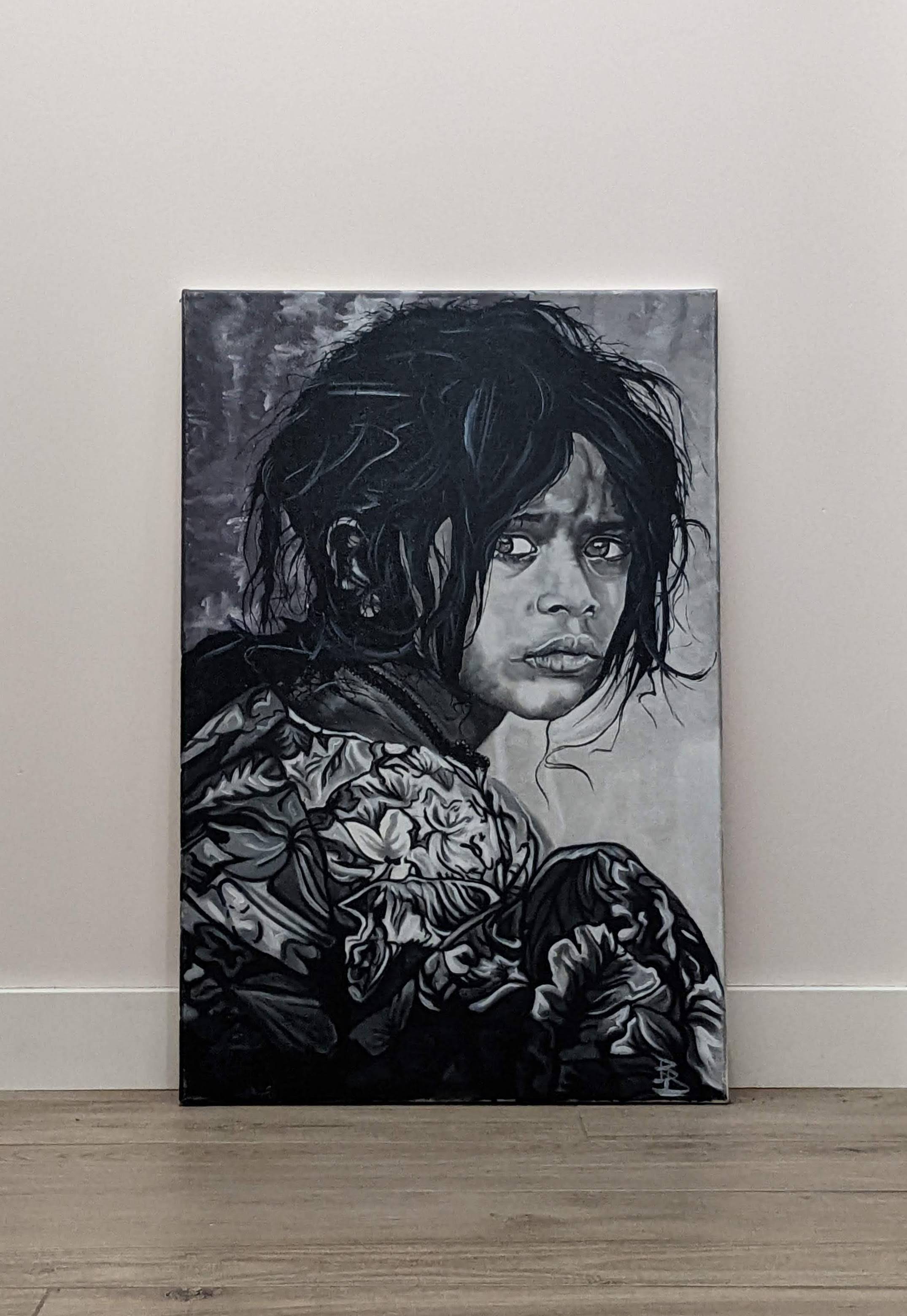 Tableau, portrait de femme, signé Didier Bossu sur Gens de Confiance