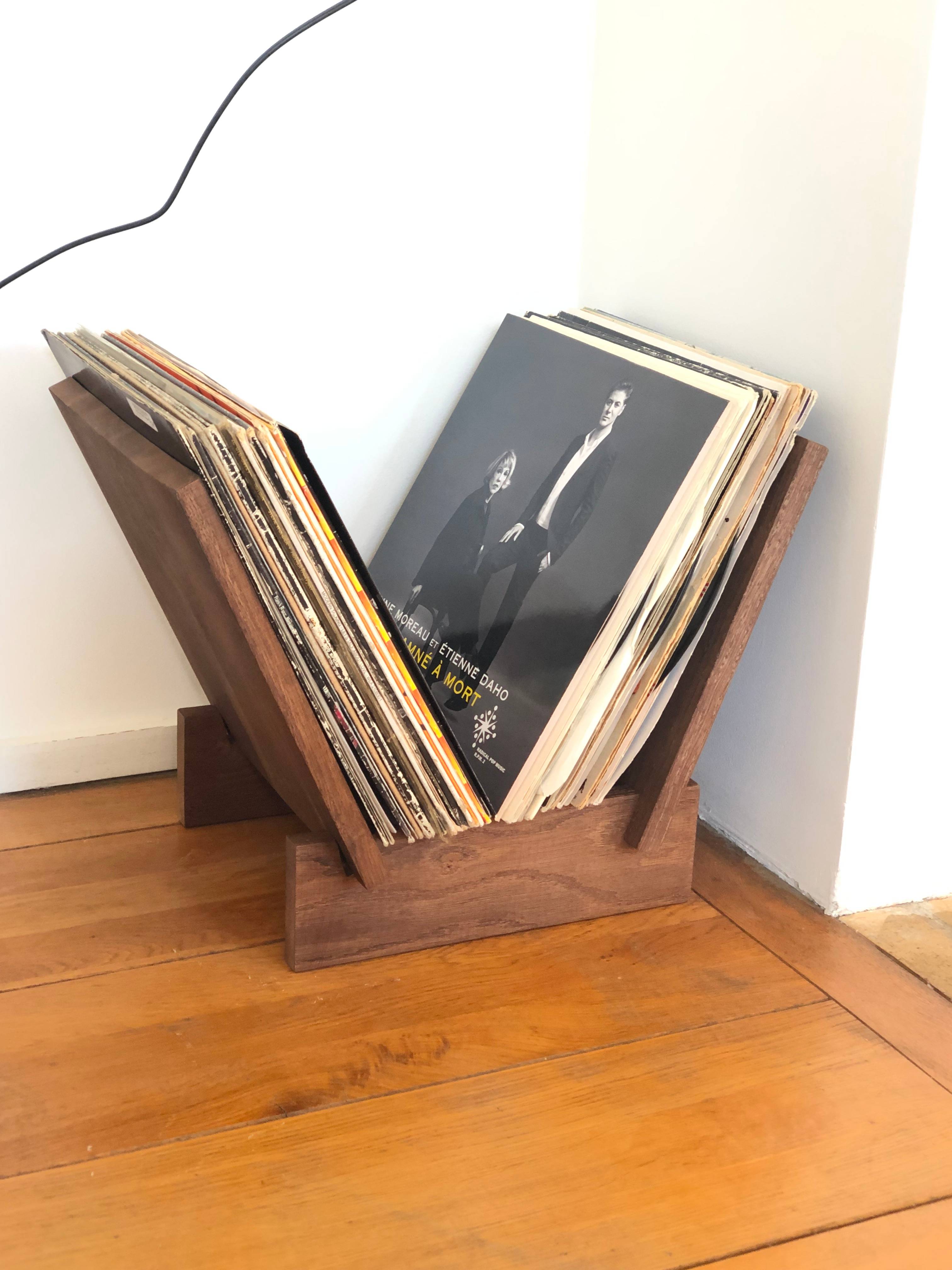 Vends support pour vinyles Design, en bois chêne massif on Gens de ...