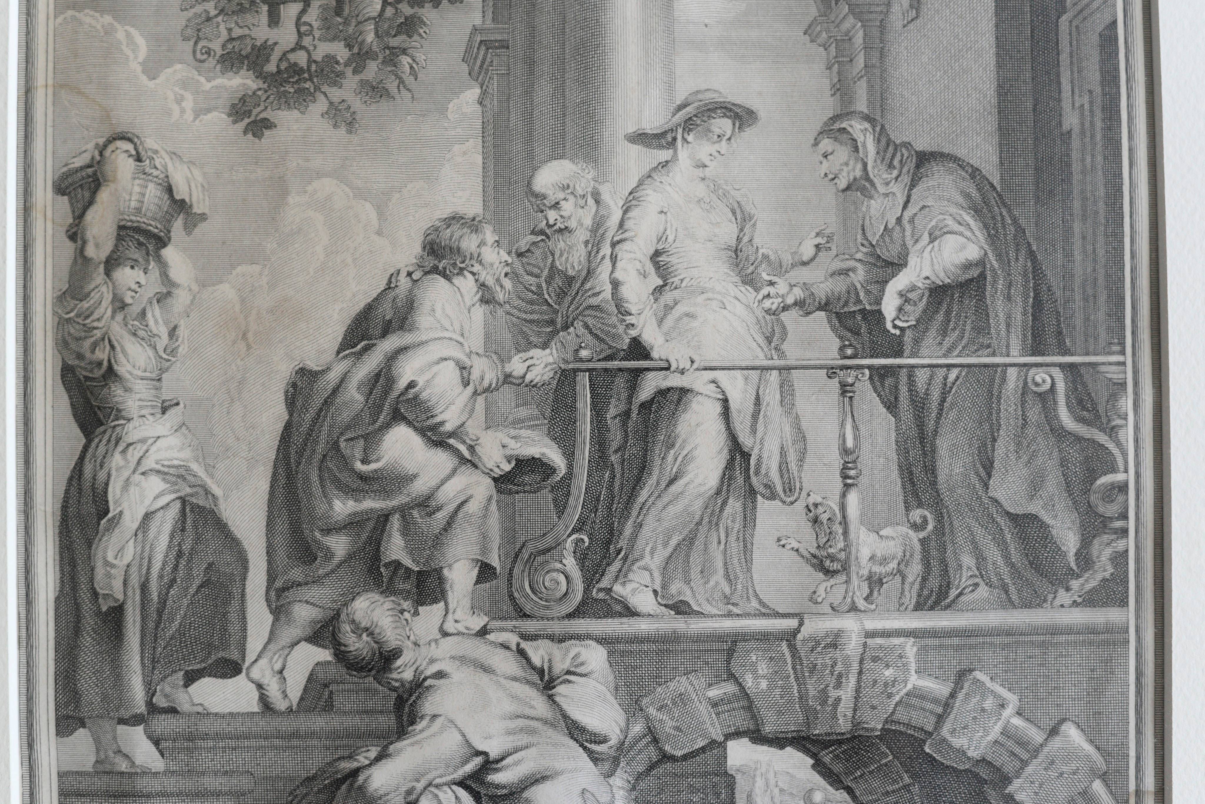 Vends estampe ancienne XVIIIe s. D’après Rubens "la Visitation" on Gens ...