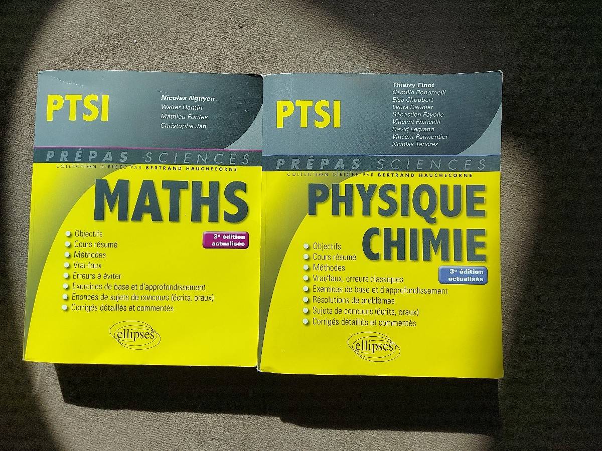 Vends manuel prépa PTSI maths, Physique chimie sur Gens de Confiance