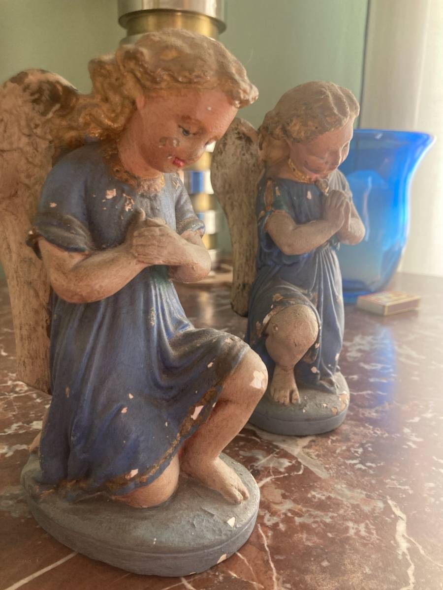Je vends une paire d’anges en plâtre polychrome on Gens de Confiance