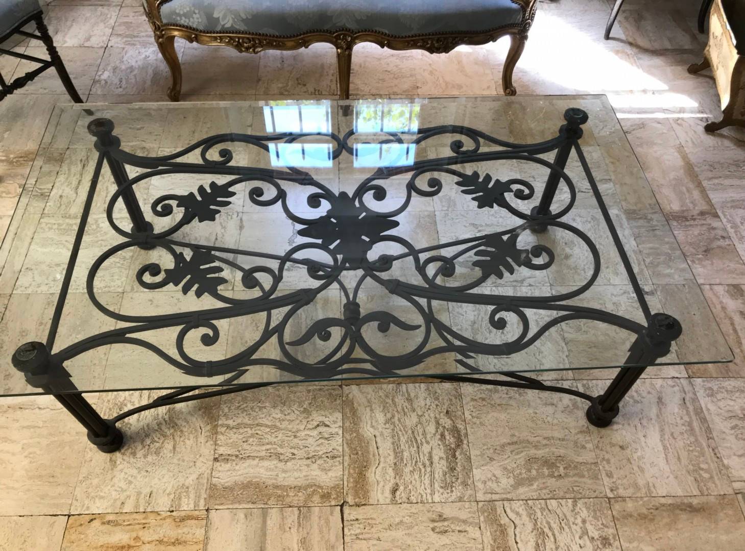 Vends table basse rectangulaire fer forgé plateau verre sur Gens de ...