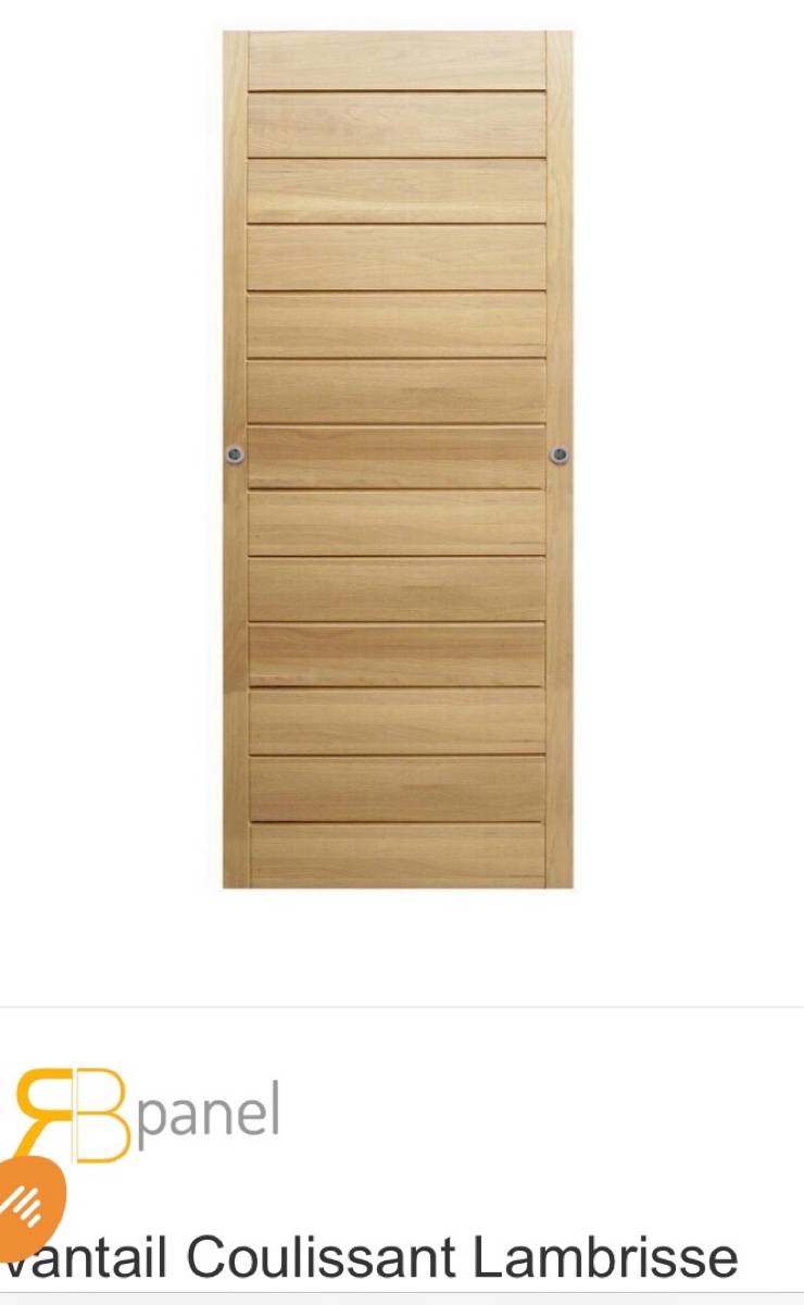 Vends vantail coulissant lambrisse plaqué chêne verni hauteur 245 cm ...