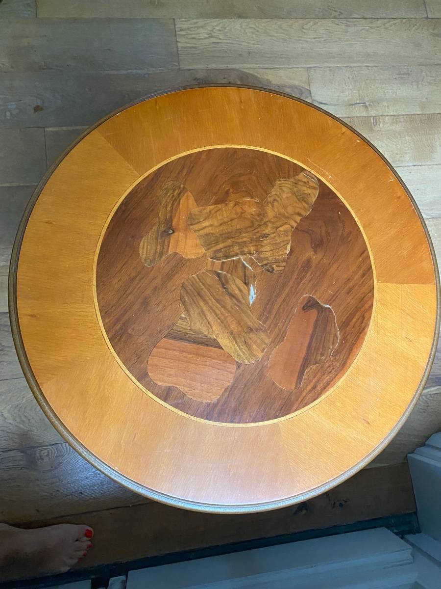 Vente table d’appoint, guéridon en marqueterie sur Gens de Confiance